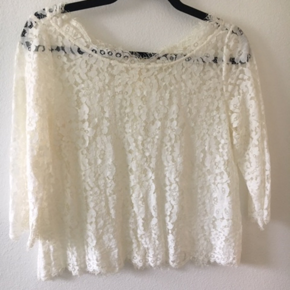 Tops | Cream Colored Lace Blouseshell | Poshmark